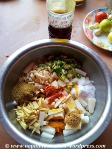 Khandeko mula ko achar (Pickled radish) | nepaliaustralian